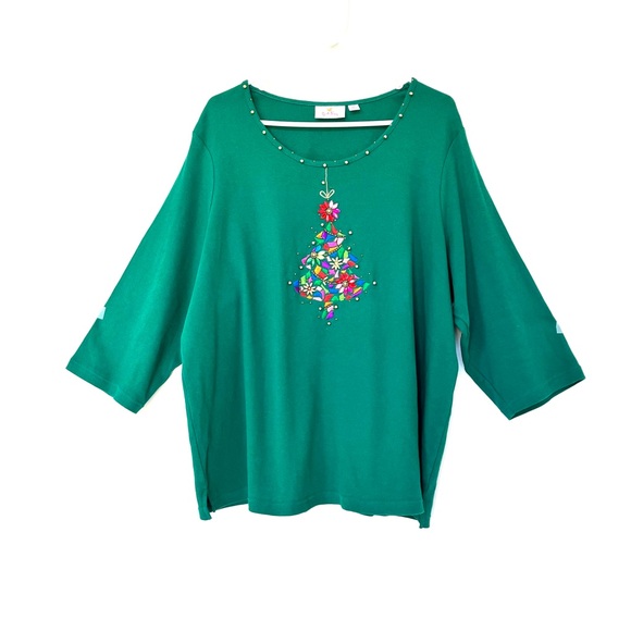 Quacker Factory | Tops | Quacker Factory Embellished Festive Christmas ...